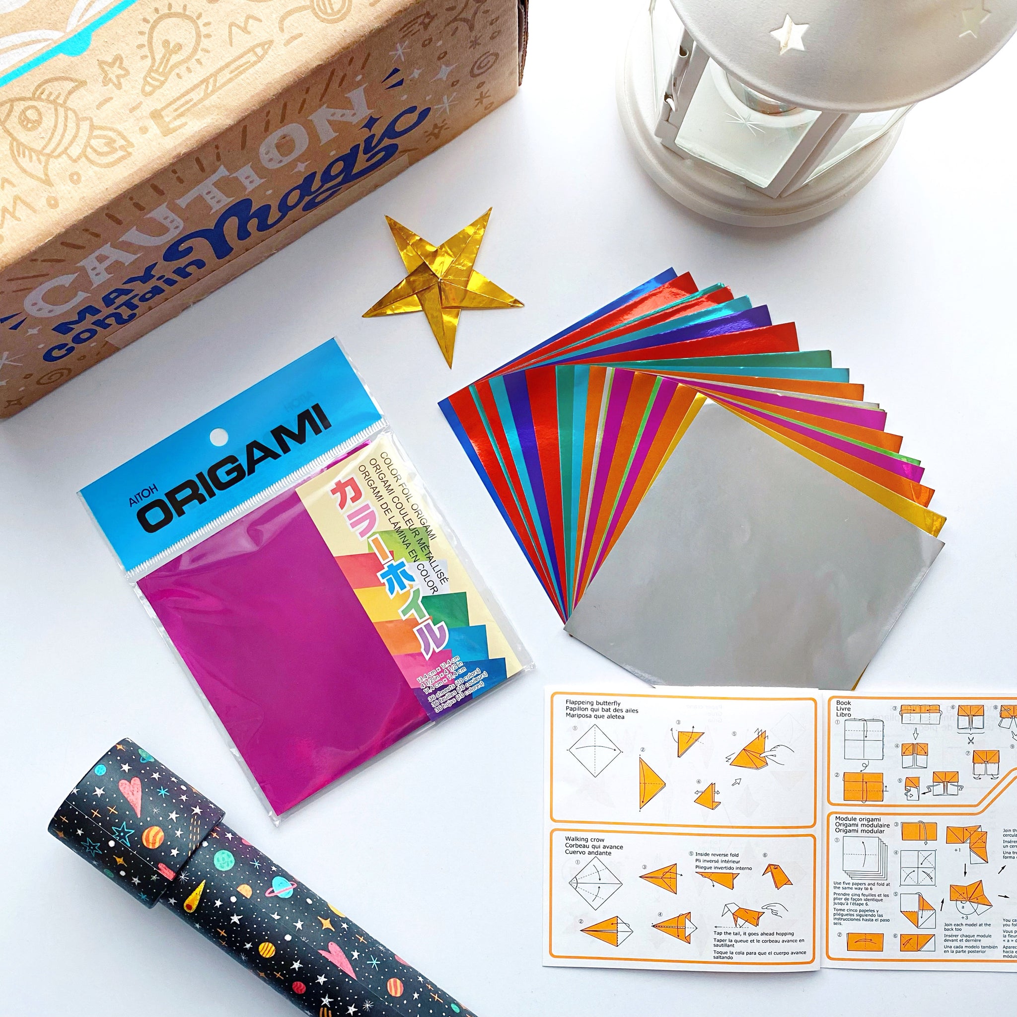 Rainbow Metallic Origami Paper – OwlCrate Book Emporium